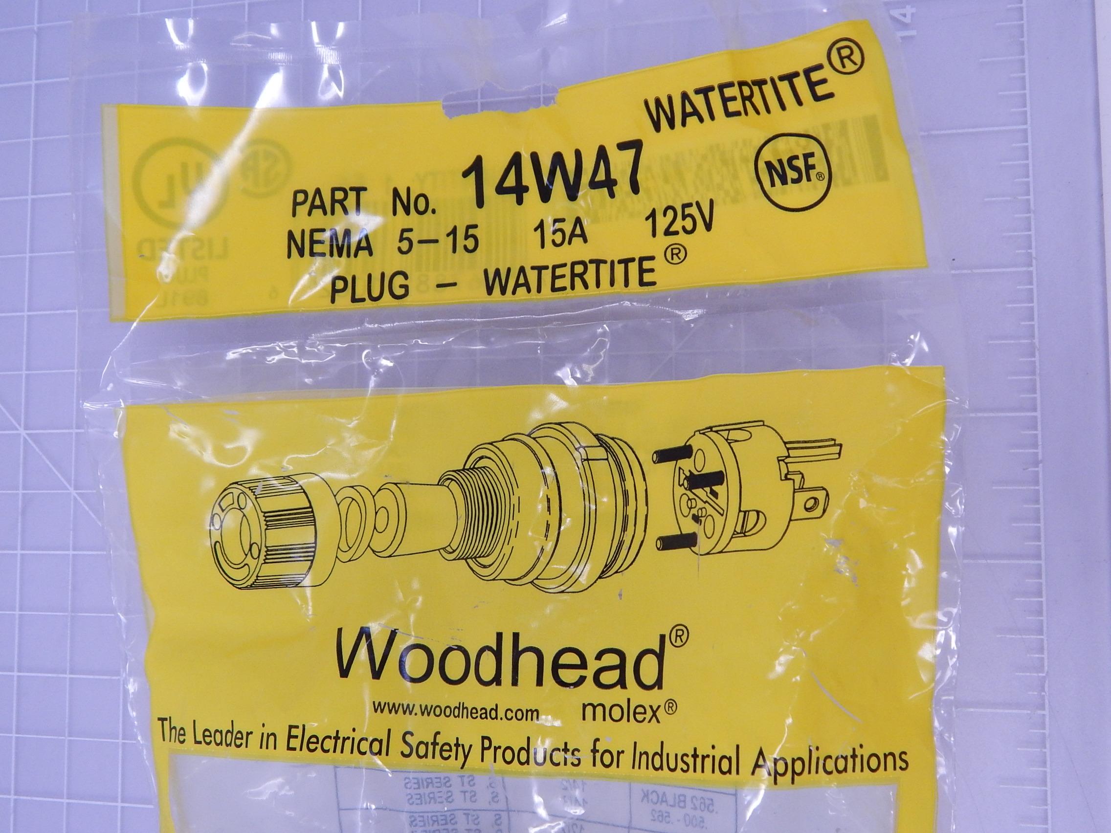 Woodhead 14W47 Watertite Nema 5-15 15 A 125 V Plug T133755 | eBay